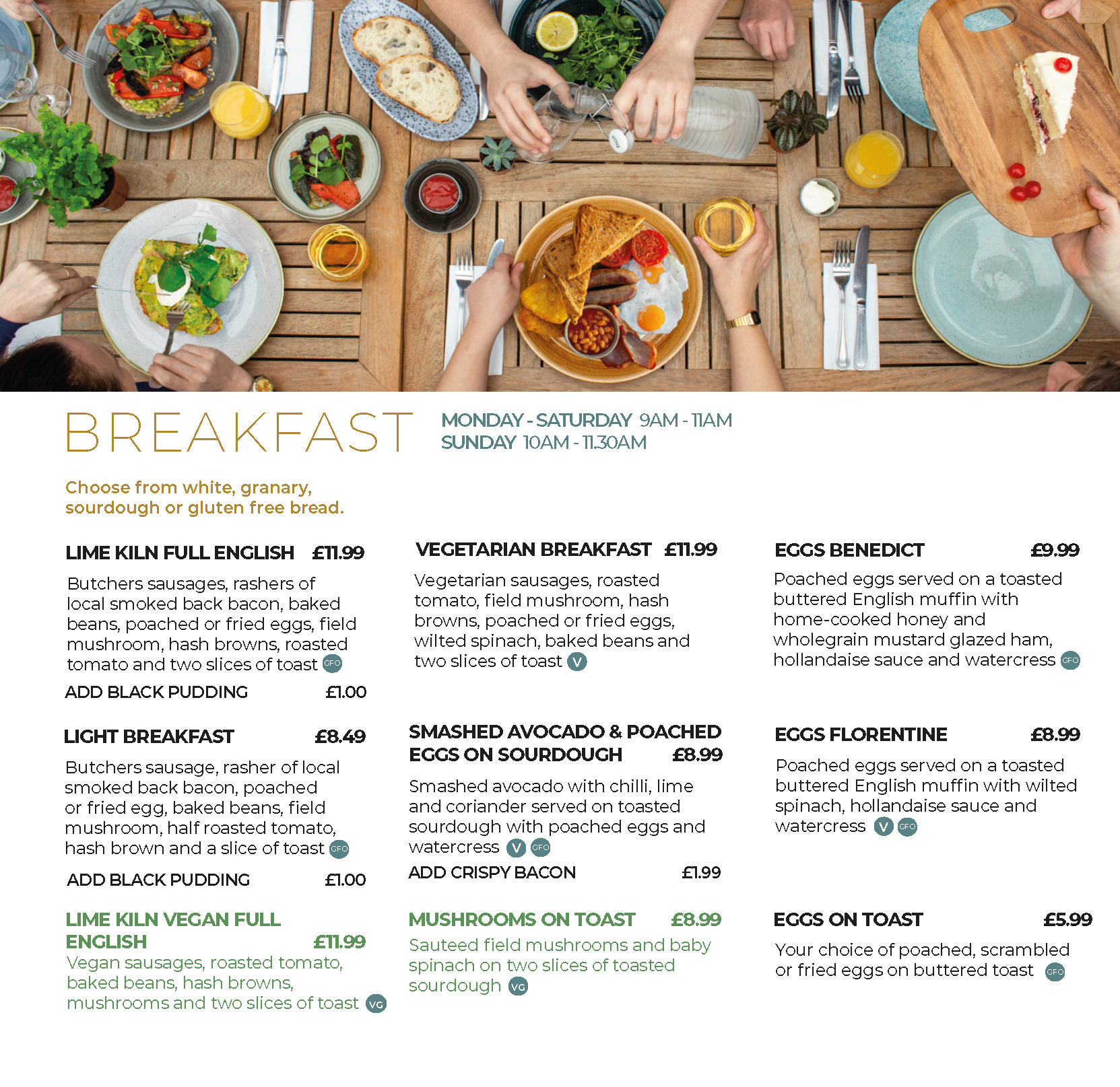Our Menu - Thetford Garden Centre