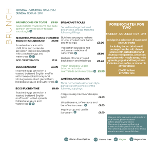 Our Menu - Thetford Garden Centre
