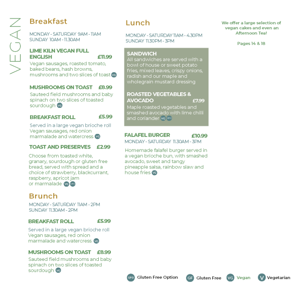 Our Menu - Thetford Garden Centre