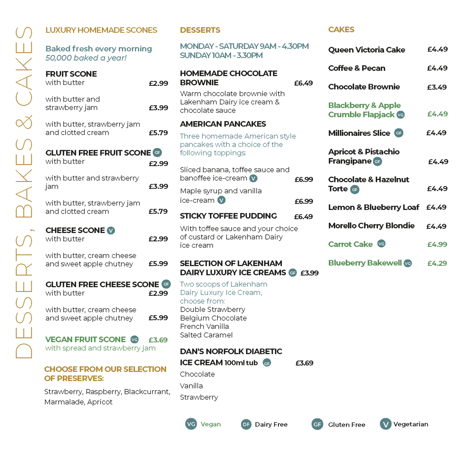 Our Menu - Thetford Garden Centre