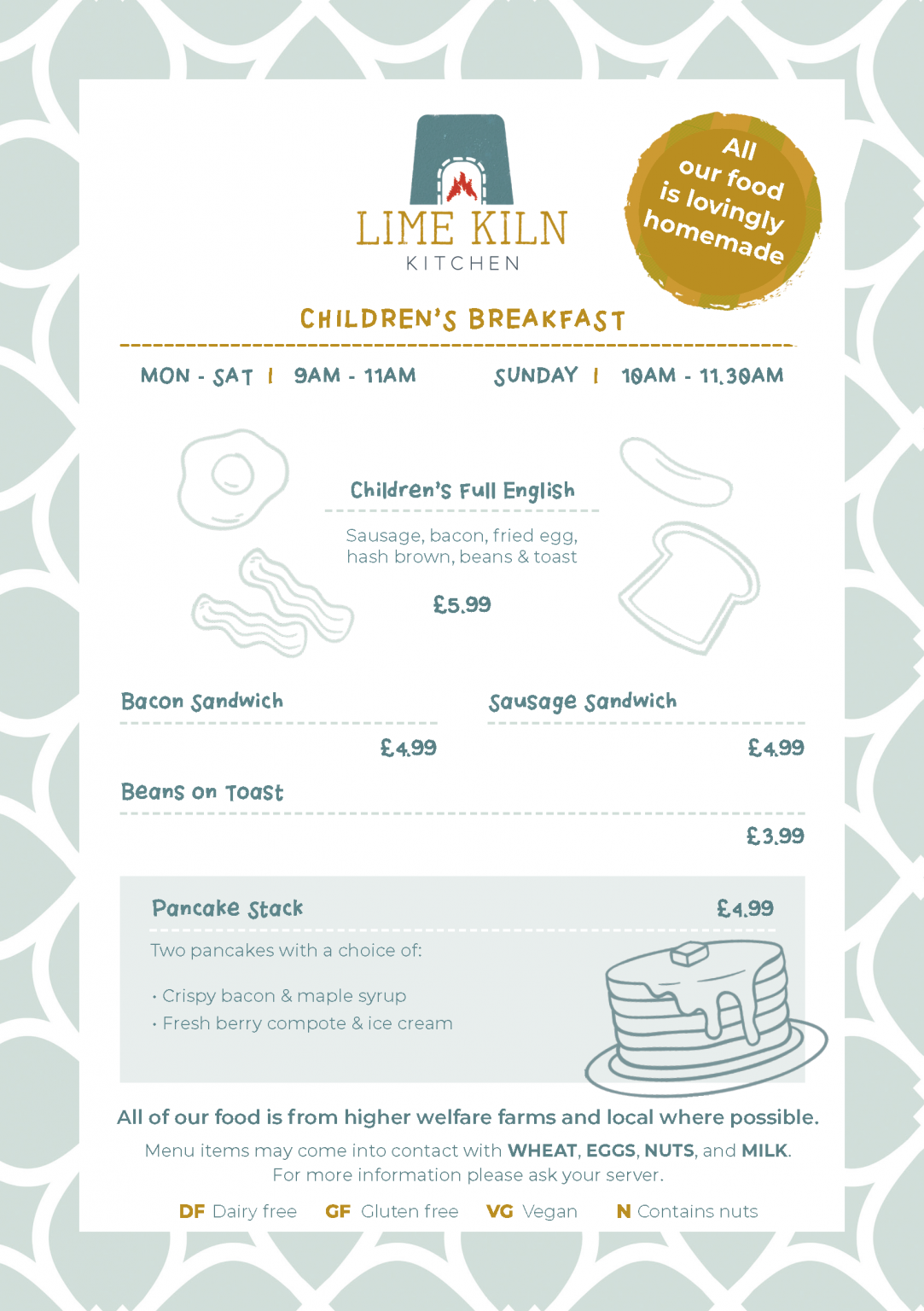 Our Menu - Thetford Garden Centre